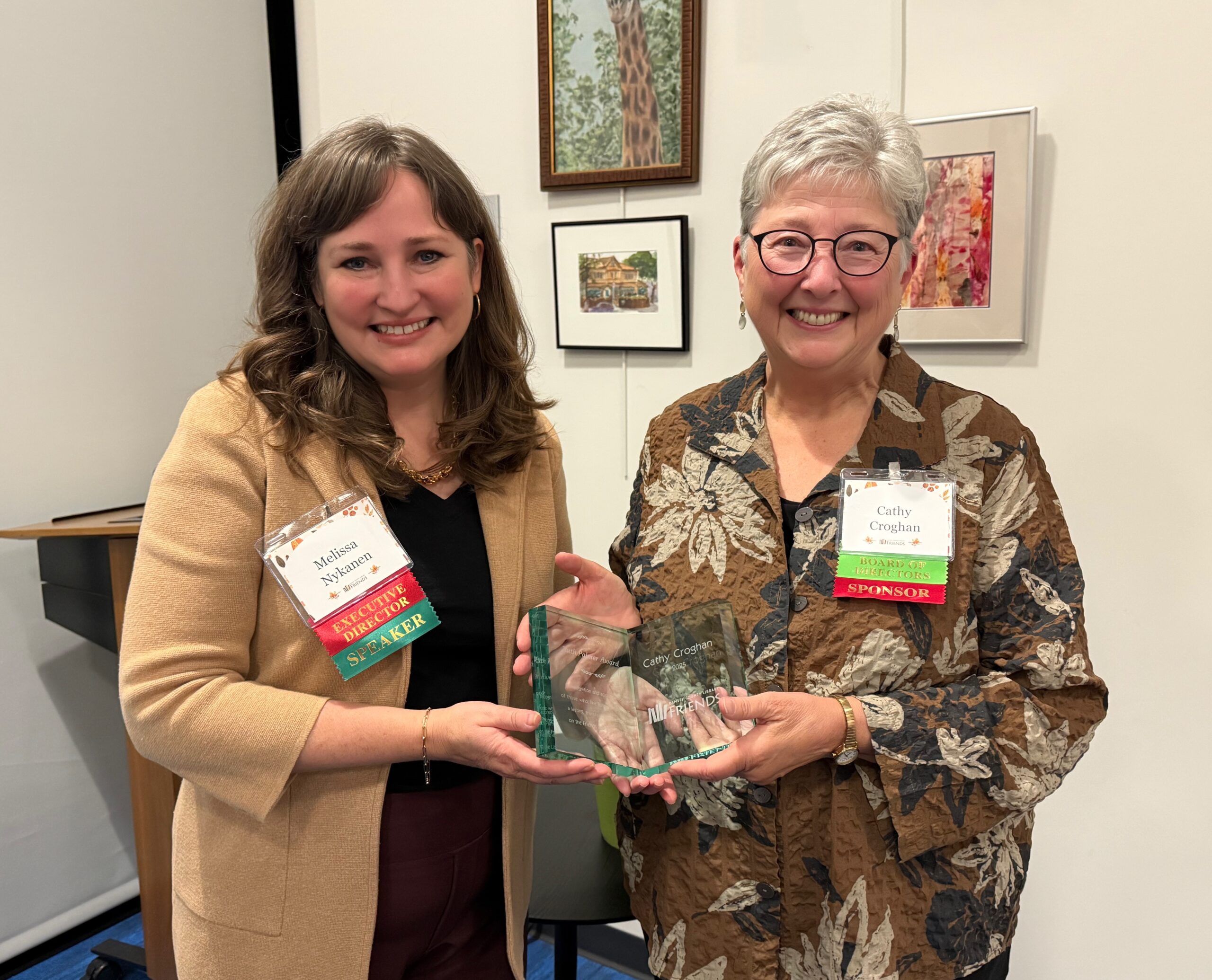 Ruth Palmer Award to Cathy Croghan – Friends of the Ramsey County Libraries